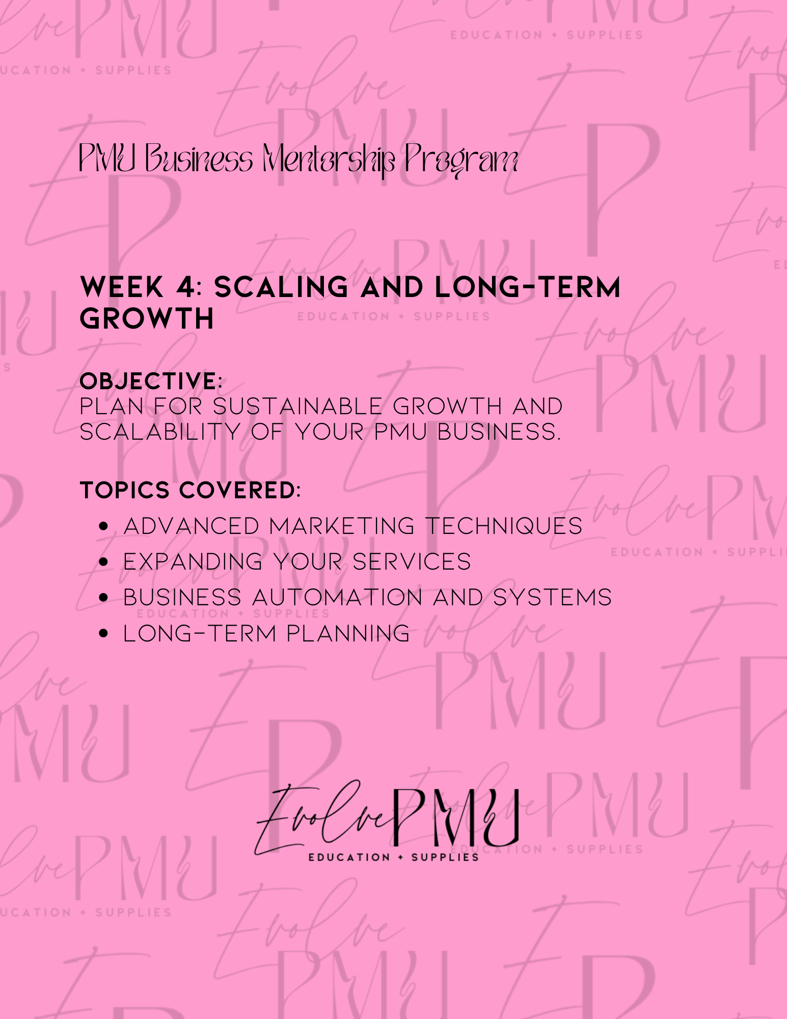 PMU Business Mastery – Evolve PMU